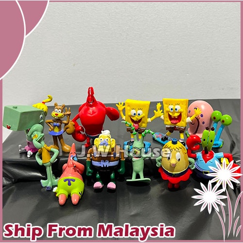 12PCS SPONGEBOB PATRICK STAR SQUID SQUAREPANTS WARD CAKE TOPPER CARTOON ...