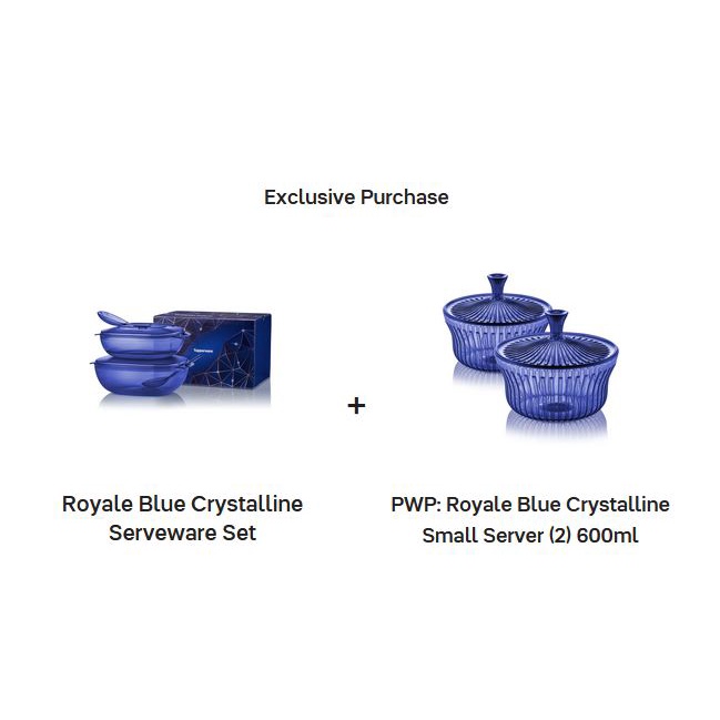 Tupperware Royale Blue Crystalline Serveware Set with Gift Box/PWP ...