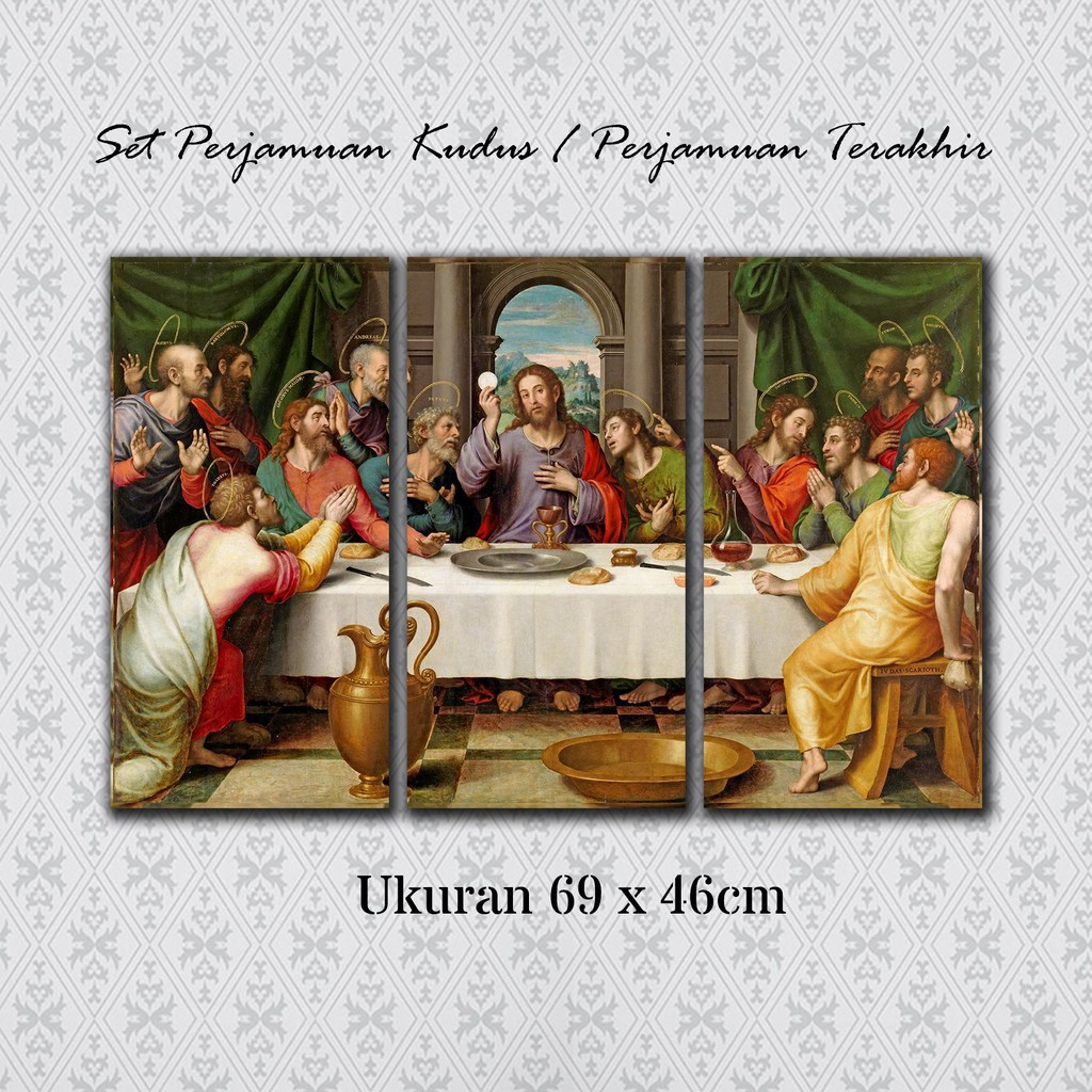 1 set of wooden posters for the Holy Communion / Last Supper jumbo size ...