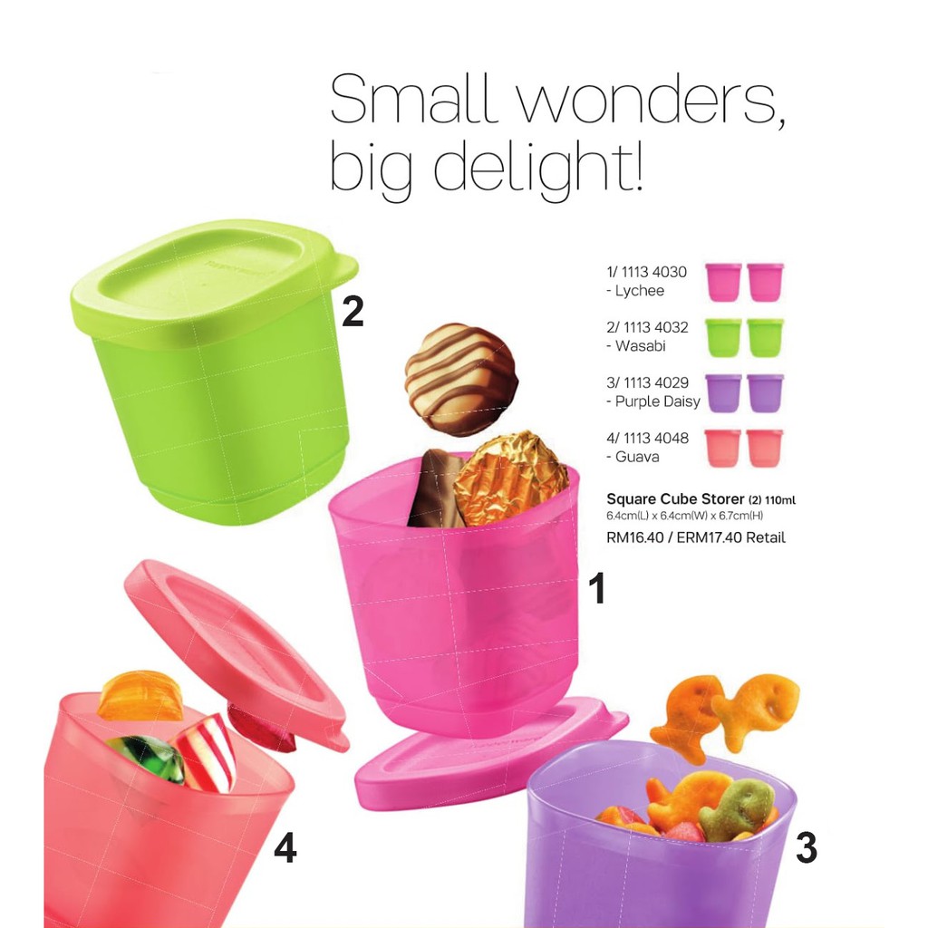 Tupperware Square Cube Storer 110ml (2) [Ready Stock] | Shopee Malaysia