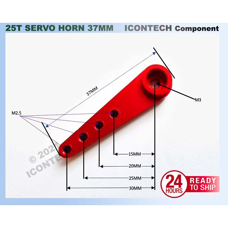 25T Servo Horn Extra Long 37MM for Servo ARM 25T Aluminum ARM ...