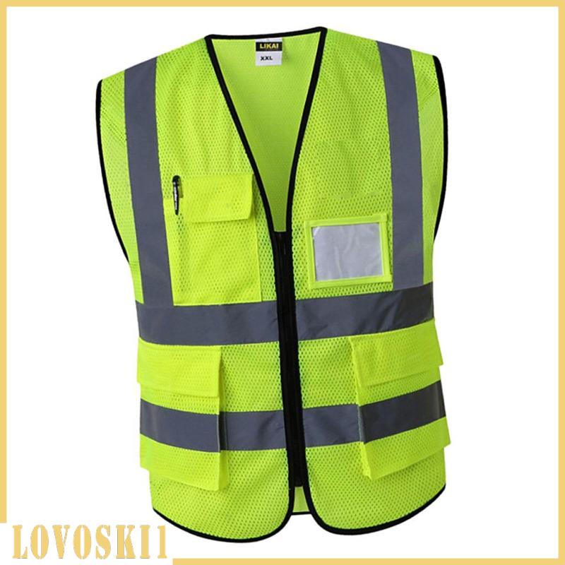 [lovoskibcMY] Reflective Vest Engineer Construction Gear with Pockets ...