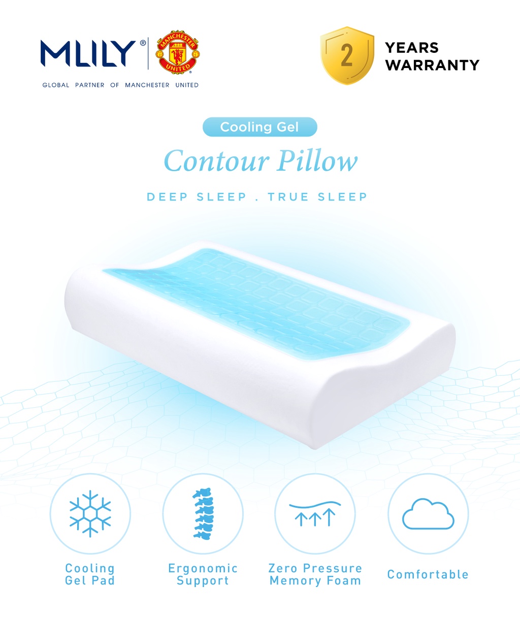 MLILY OxyGel Contour Memory Foam Pillow Adaptive Foam | Shopee Malaysia