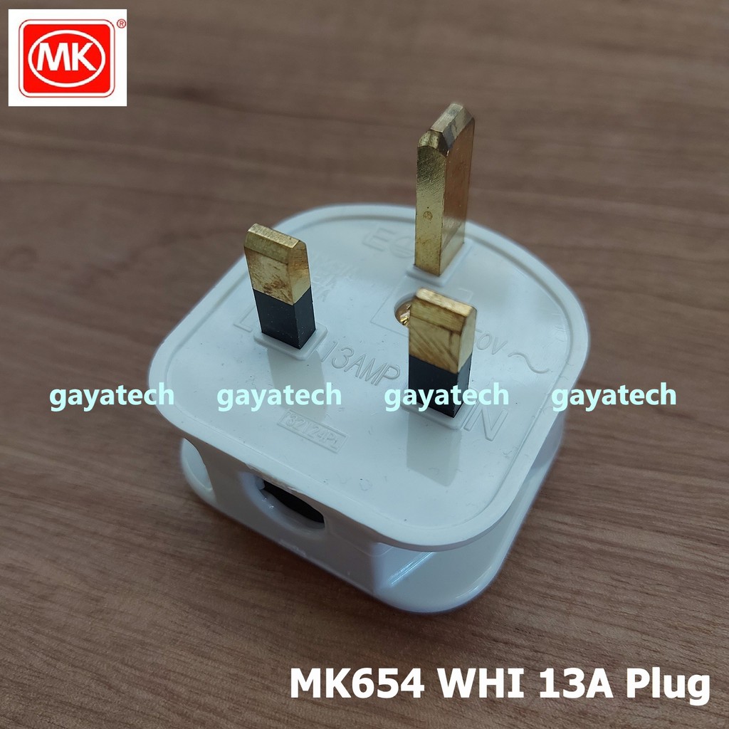 MK 13A 250V Plug Top (MK654 WHI) 3 Pins Plug [Ready Stock] | Shopee ...