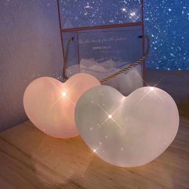 Love Shape Night Light Bedroom Night Lamp 3D Moon Lamp Birthday Gift ...
