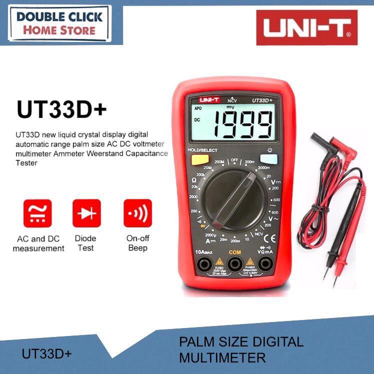 UNI-T UT33D+ Palm Size Digital Multimeter | Shopee Malaysia