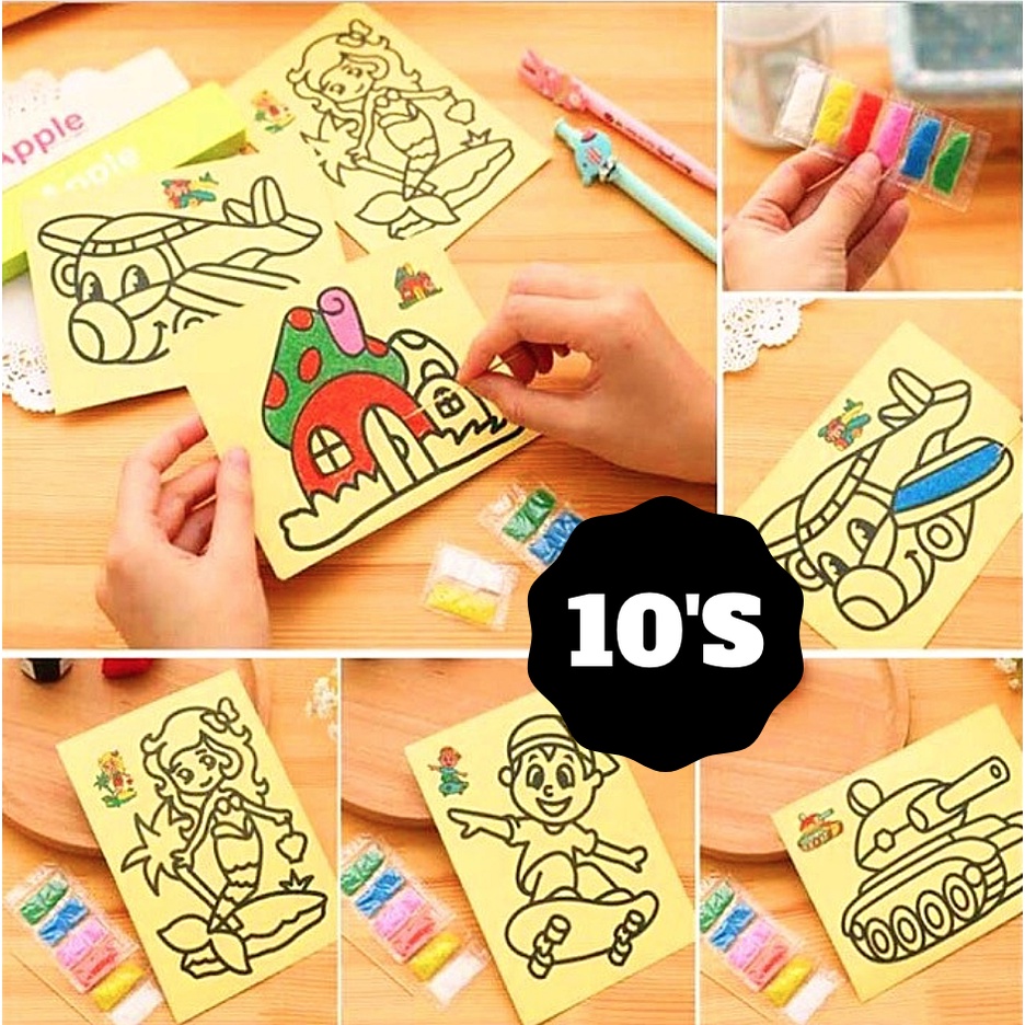 [10'S] DIY SAND PAINTING CARD/ ART CREATIVE STICKER POWDER PAINTING ...