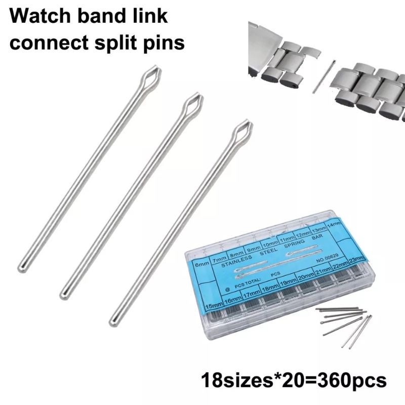 360Pcs 6-23mm Watch Slip Pin Bars Strap Link Pins Watch Strap Fixed ...