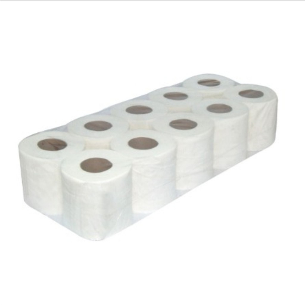 Economy Toilet Roll Tissue Paper / Bathroom Pulp Tissue Paper (10 Rolls ...
