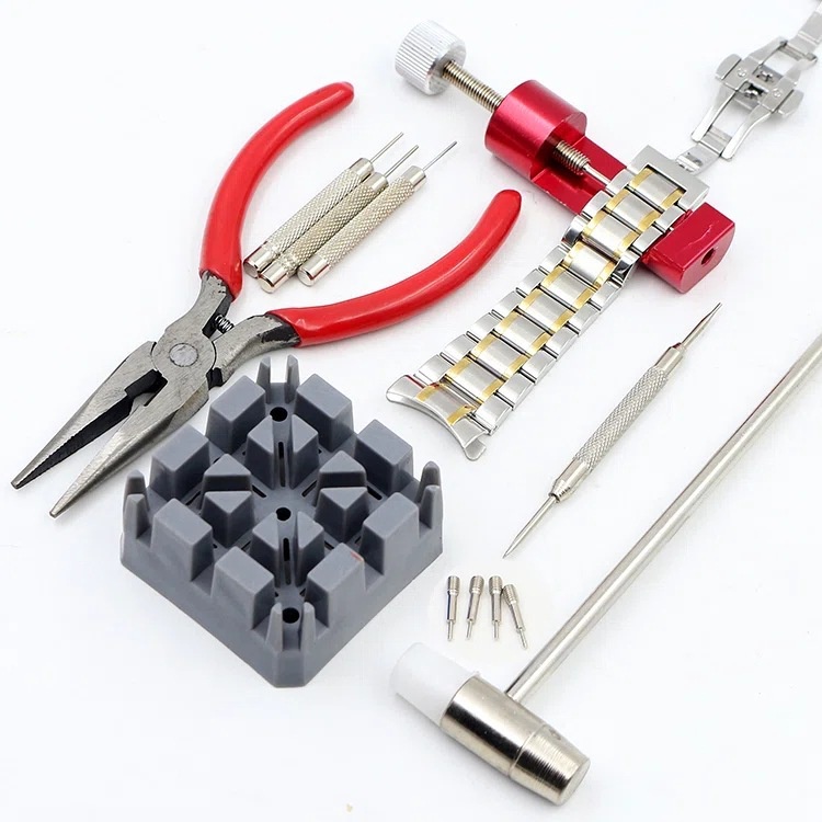 A complete set of metal meter adjusters, a set of repair tools, a set ...