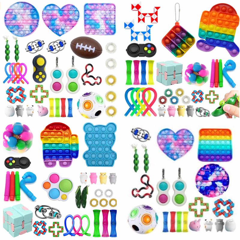 Among Us Sensory Toys Set Fidget Toy Pack Push Pop Bubble Toy Simple ...