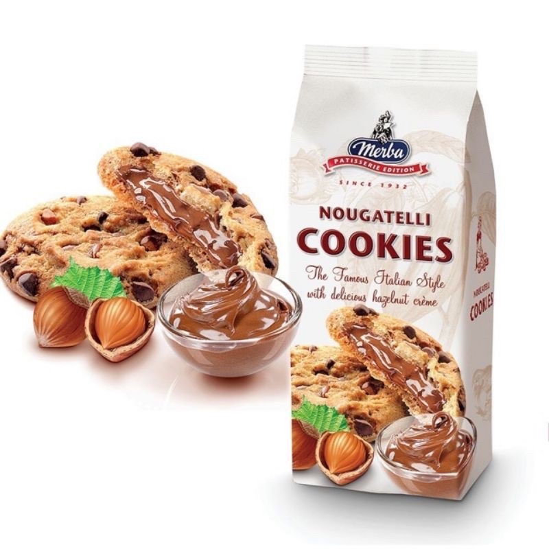 Merba Nougatelli Cookies 200g [Hazelnut Creme Dripping from Inside ...