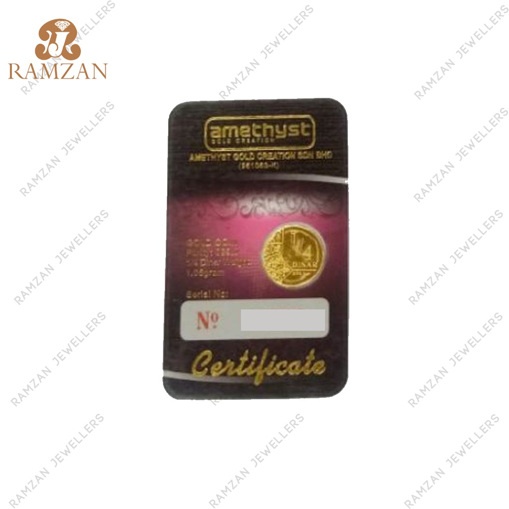 PAMP 999 Gold Bar 1/4 dinar (1.06gm) - Amethyst | Shopee Malaysia