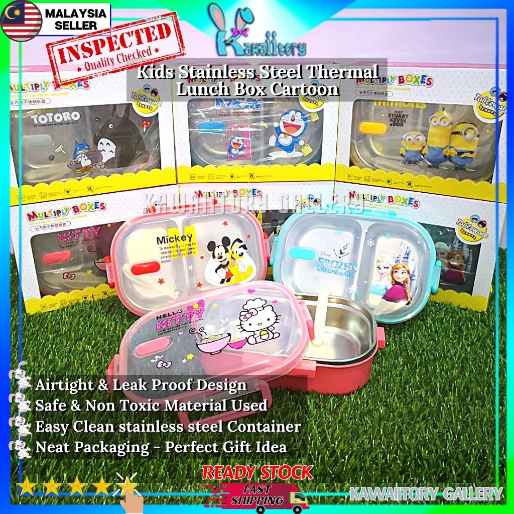 [Ready Stock] Kids Lunch Box Stainless Steel Cartoon Bento Lunch Box ...