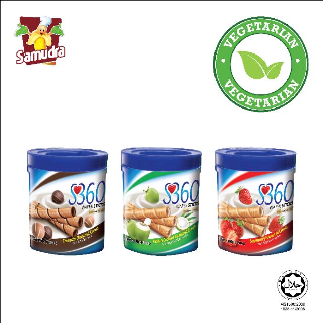 Samudra S360 Wafer Stick - Chocolate/Strawberry/Pandan Coconut (400g ...