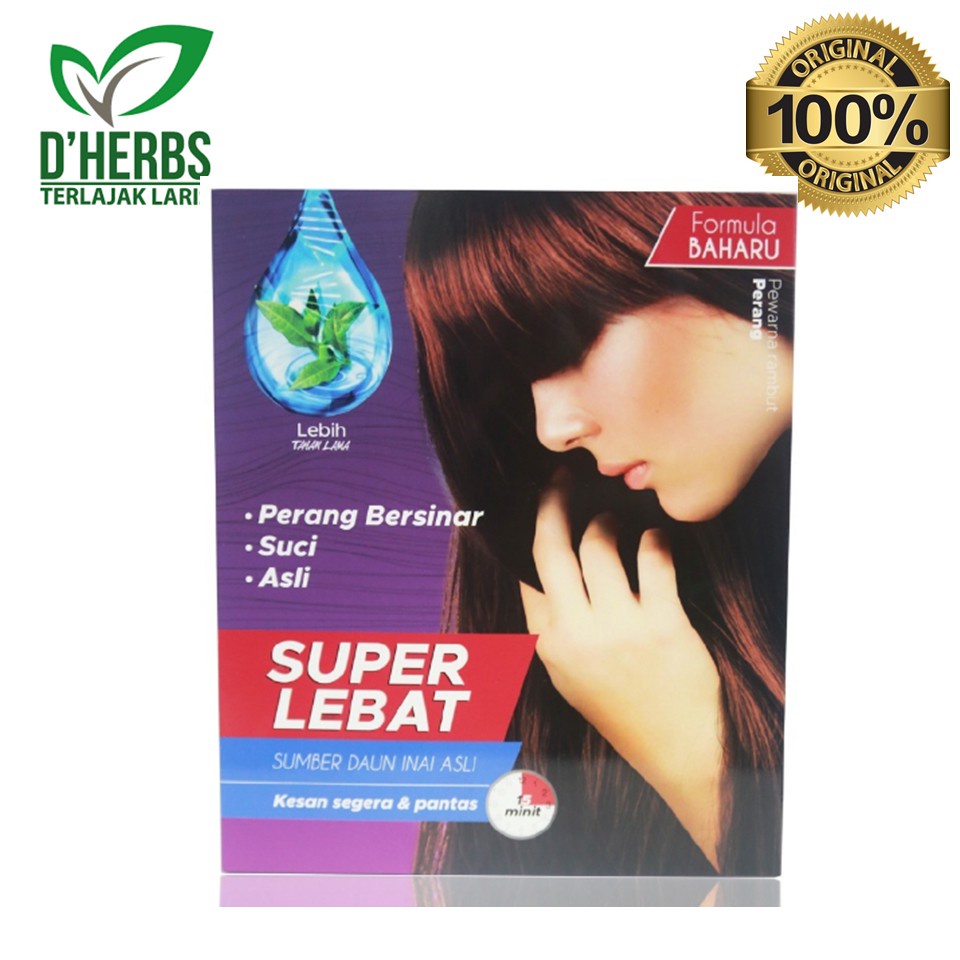 DHERBS PEWARNA RAMBUT PERANG 100% INAI ASLI ORIGINAL HQ+FREEGIFT ...