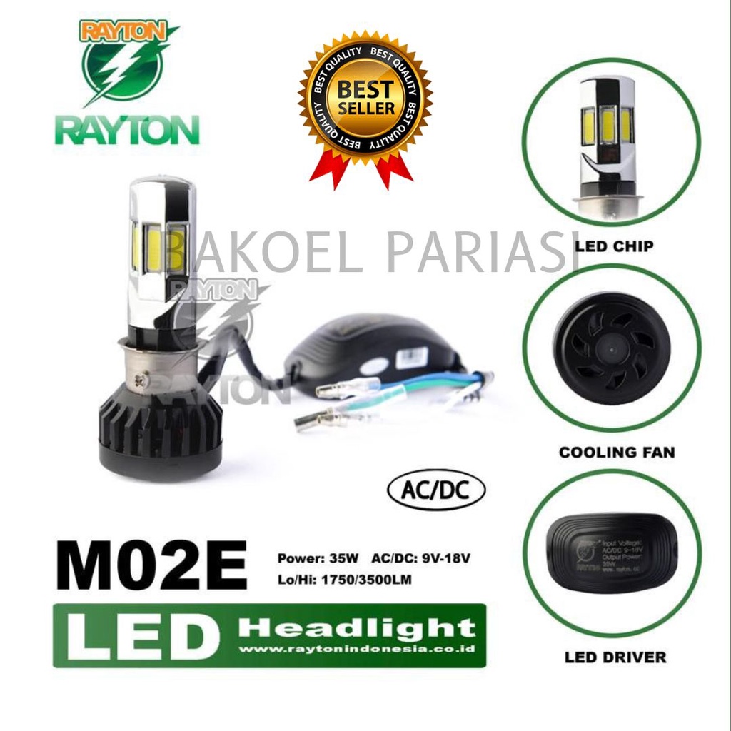 Original RTD Motorcycle M02E AC DC Led Bulb 6 Sides H4 H6 35 Watt ...