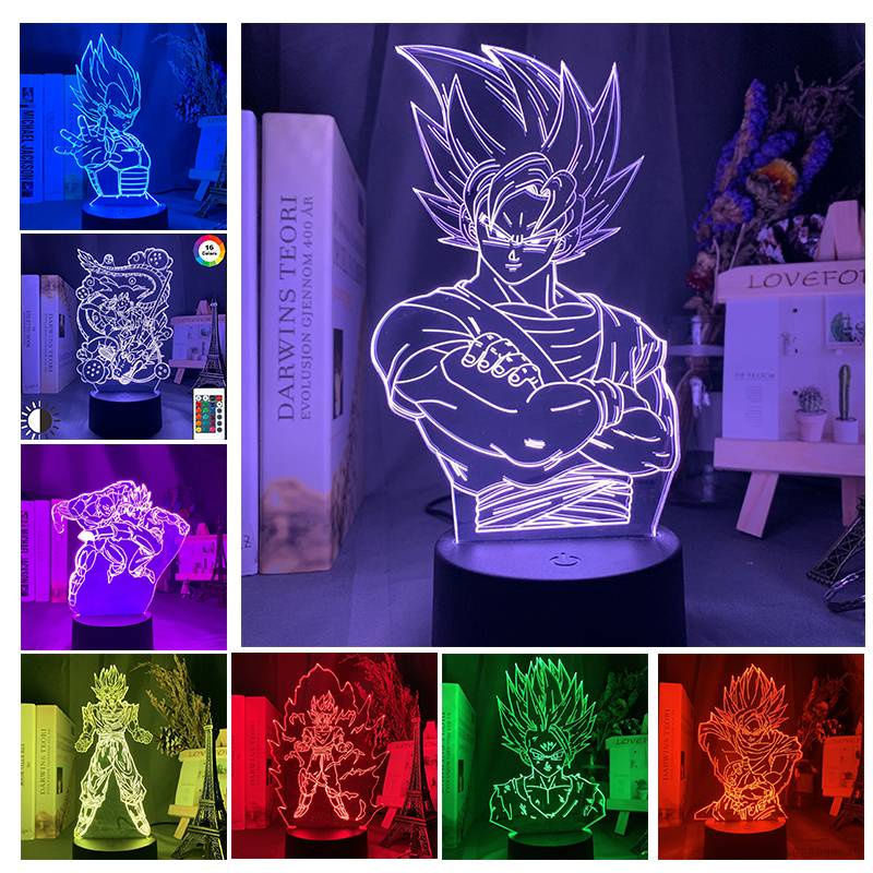 Dragon Ball Super Anime Night Lights 3D LED Figure Lamp Romete Touch ...