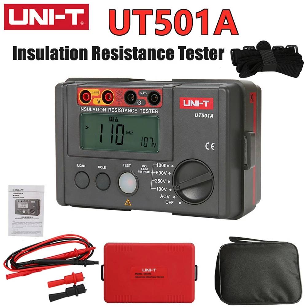 UNI-T UT501A High Precision Insulation Resistance Meter 1000V Megger Earth Ground Resistance ...