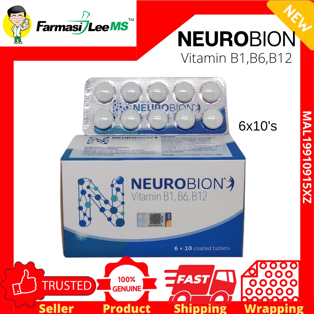 Neurobion Vitamin B1, B6, B12 Tablets 60s (Exp 09/2025) NEW PACKING | Shopee Malaysia