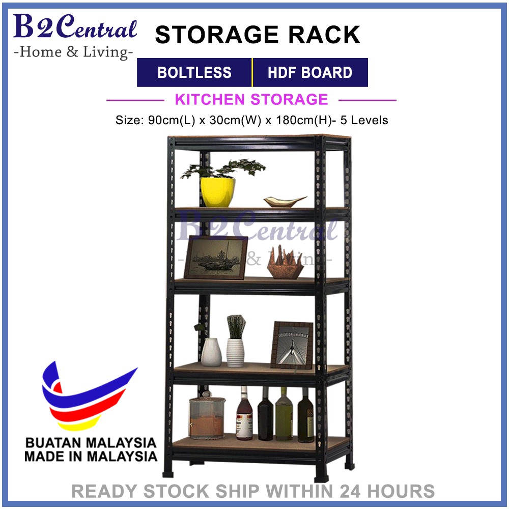 4 Tier Boltless DIY Racking Storage Multi Purpose Racking Rak Dapur ...