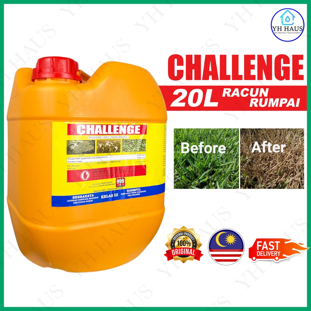 20L CHALLENGE Glyphosate 41% Weed Killer (Racun Rumput Lalang/Ubat ...