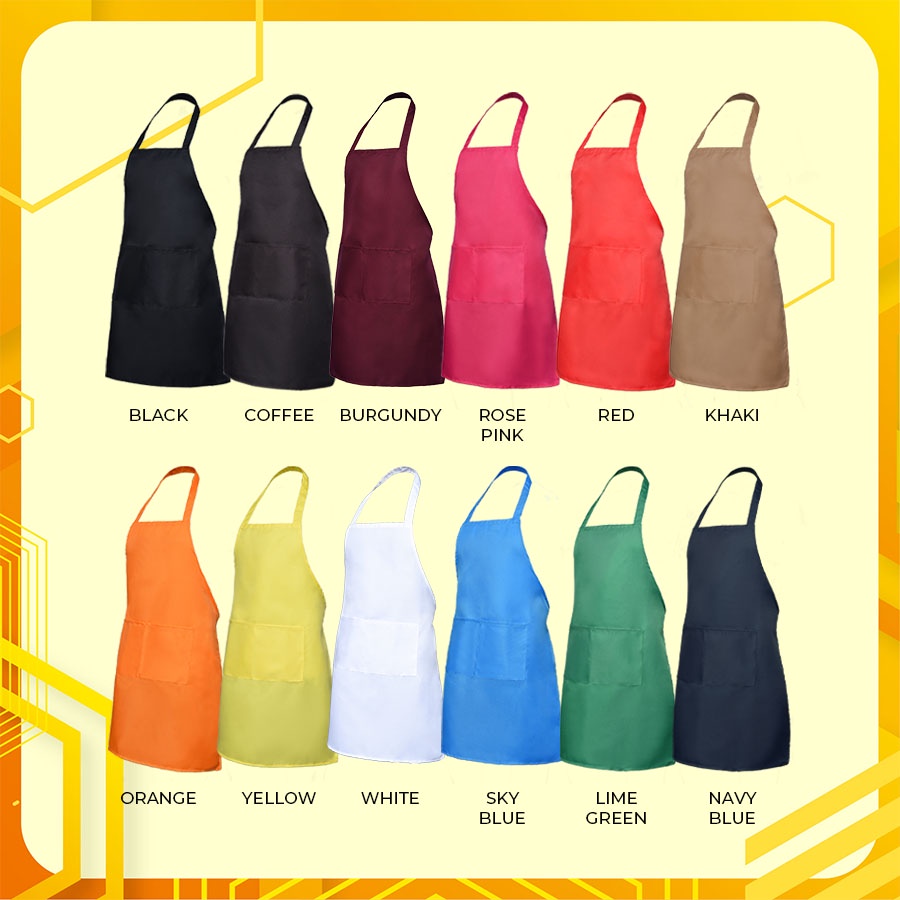 Custom Polyester Personalised Chef Kitchen Full Apron Dapur Printing ...