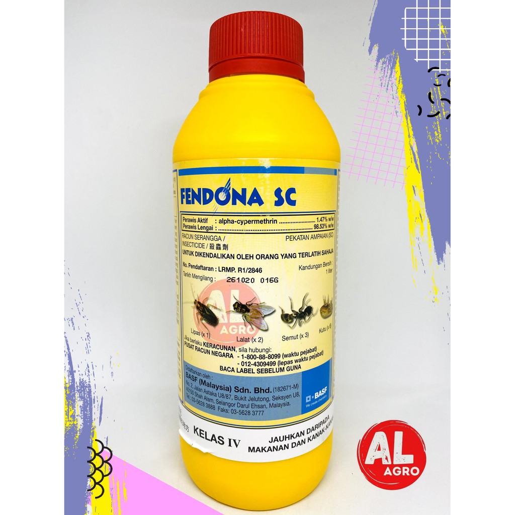 1L BASF FENDONA SC insecticides / anti mosquitoes, aedes, cockroaches ...