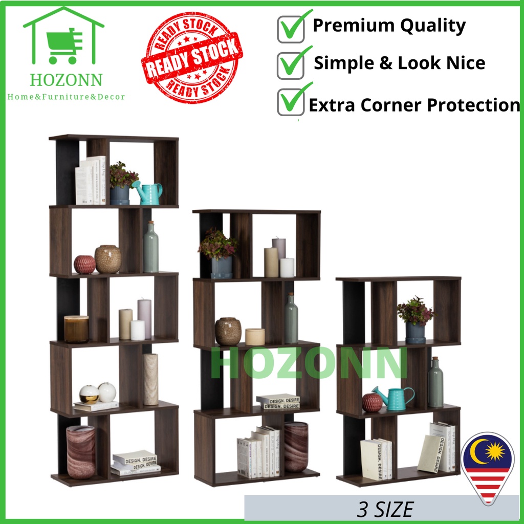 HOZONN ALASKA Partition Divider Bookshelf Display Rack Bookcase Book ...