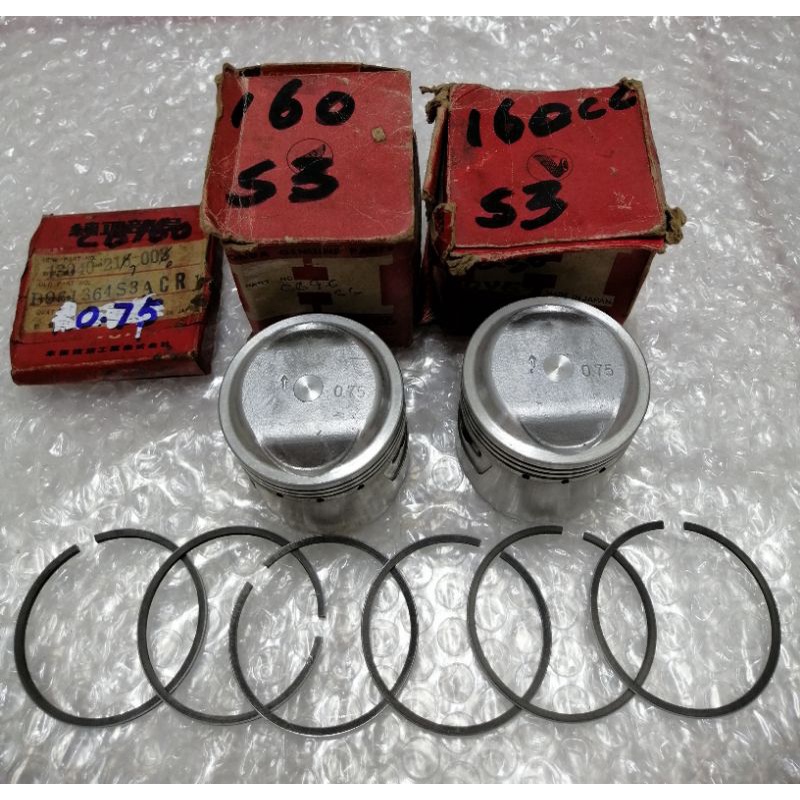 Honda CB160 Piston+Ring Set(0.75) 1pair (RH/LH)(Original Honda)(Made In ...