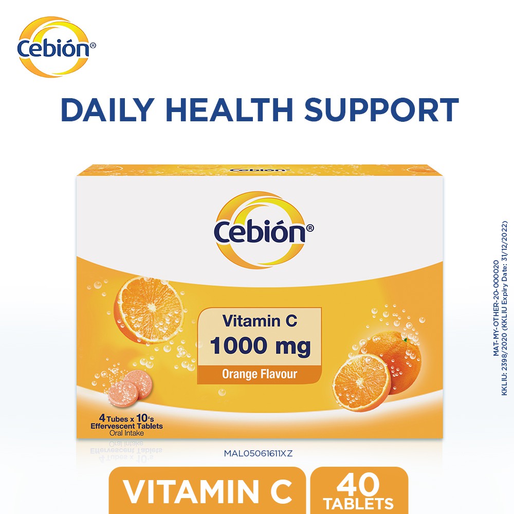 Cebion Vitamin C 1000mg Effervescent 4x10s | Shopee Malaysia