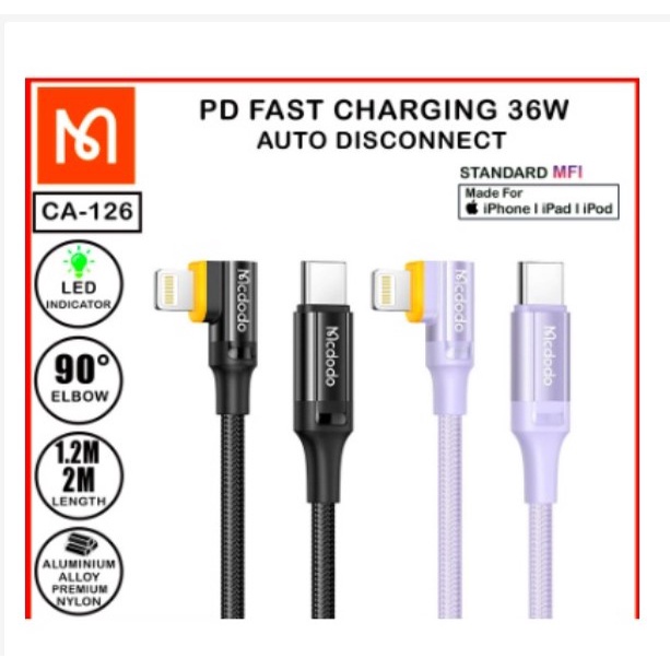 Mcdodo 36W Smart Charging Auto Power Off Gaming Type C to L Cable L ...