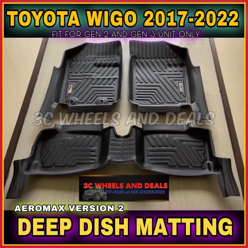 TOYOTA WIGO 2017-2022 VERSION 2 AEROMAX DEEP DISH MATTING (EXTENDED ...