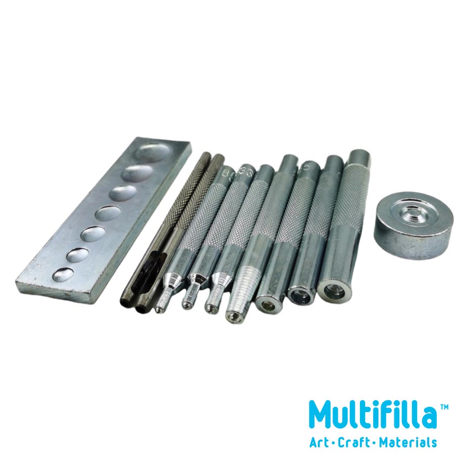 11pcs Die Punch Snap Rivet Setter Base Kit/ Press Stud and Eyelet Setter Kit | Shopee Malaysia