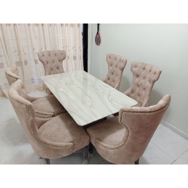 CHESTERFIELD DINING SET 4+1 / 6+1 / 8+1 (MEJA MAKAN MURAH) | Shopee ...
