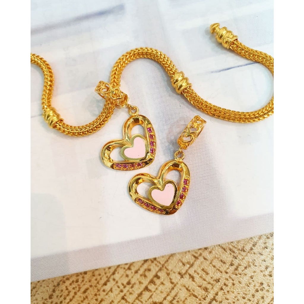 CHARM IN LOVE PINK PANDORA EMAS 916 | Shopee Malaysia
