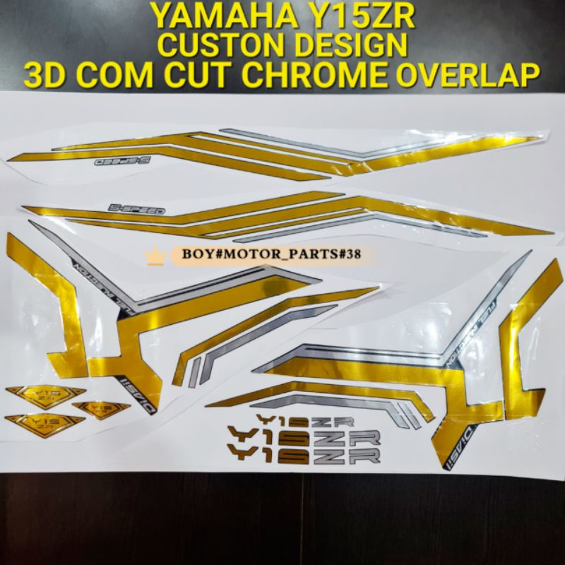 YAMAHA Y15 Y15ZR CUSTOM DESIGN BODY STICKER CHROME OVERLAP 3D COMPUTER ...