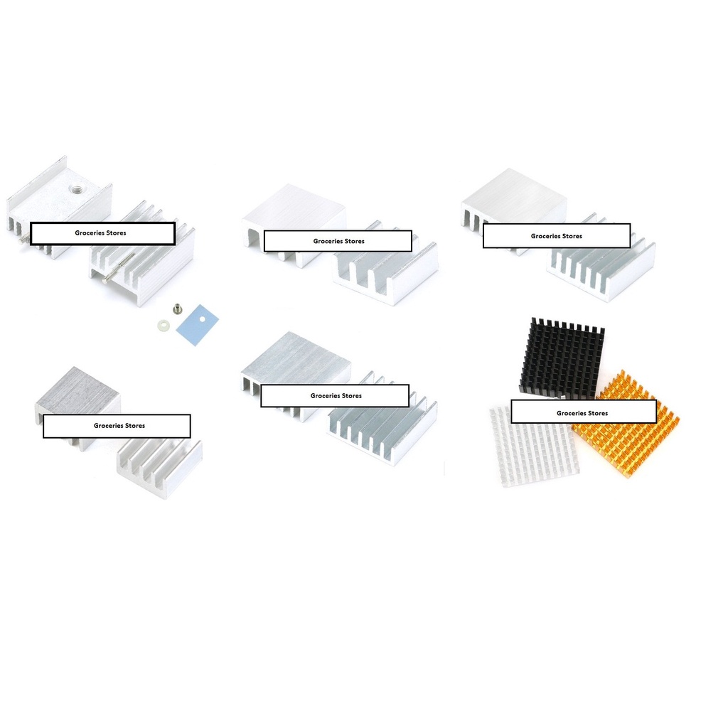 Aluminium HeatSink Kit TO-220 CPU Components Voltage Regulator MOSFET ...