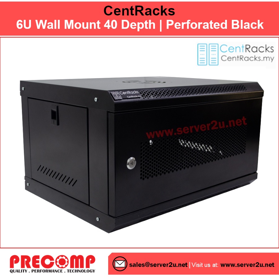 CentRacks 6U (40cm x 30cm x 53cm) Wall Mount Server Rack (Free 13Amp ...