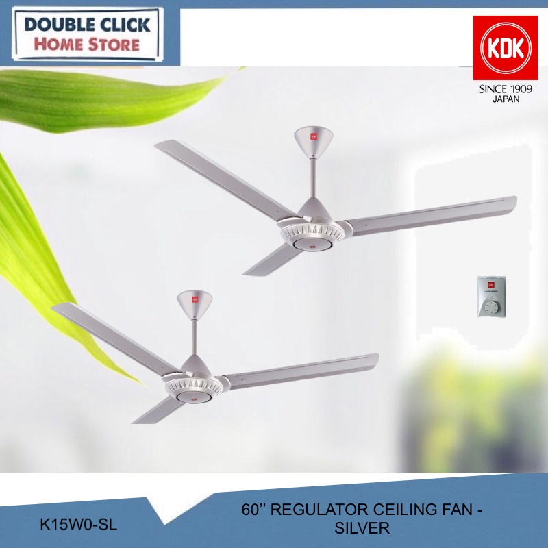 KDK K15W0-SL 60" Regulator Ceiling Fan - Silver (Twin Pack) | Shopee Malaysia