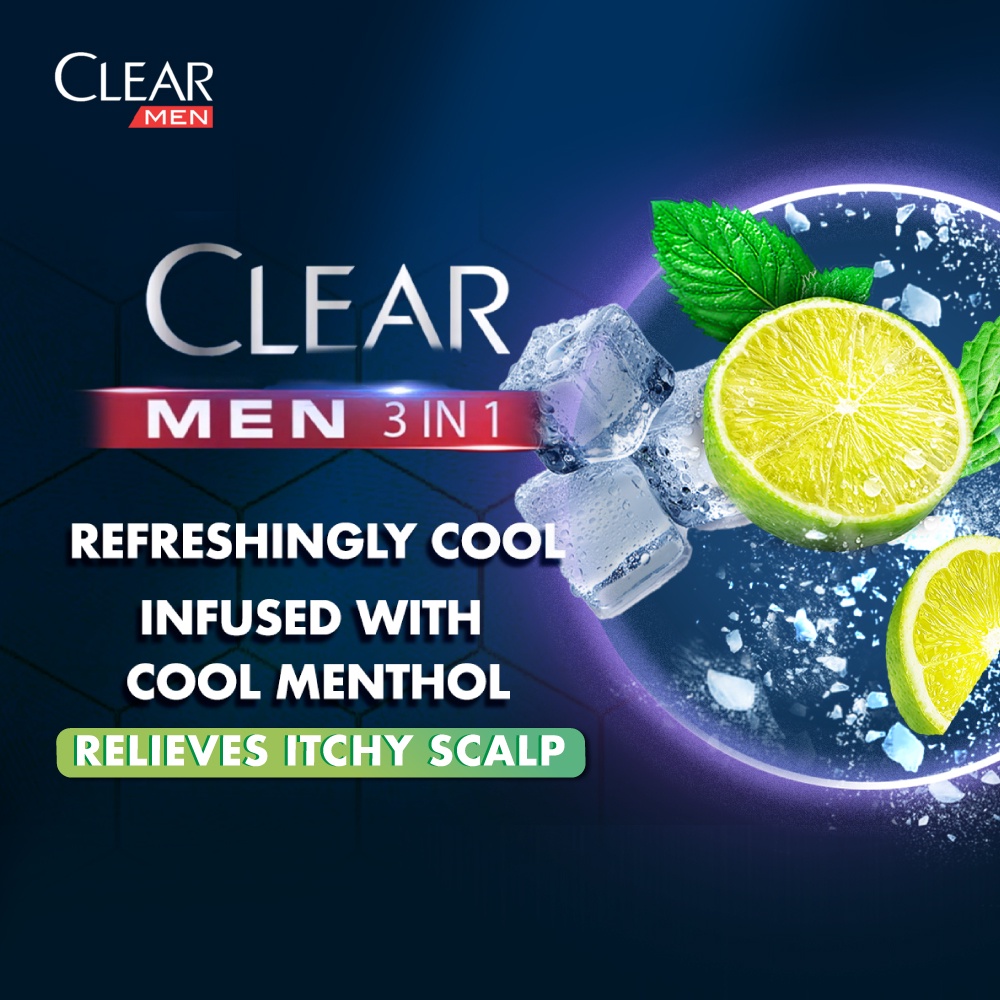 Clear Men 3 In 1 Body Wash & Shampoo Active Cool (618ml) | Shopee Malaysia