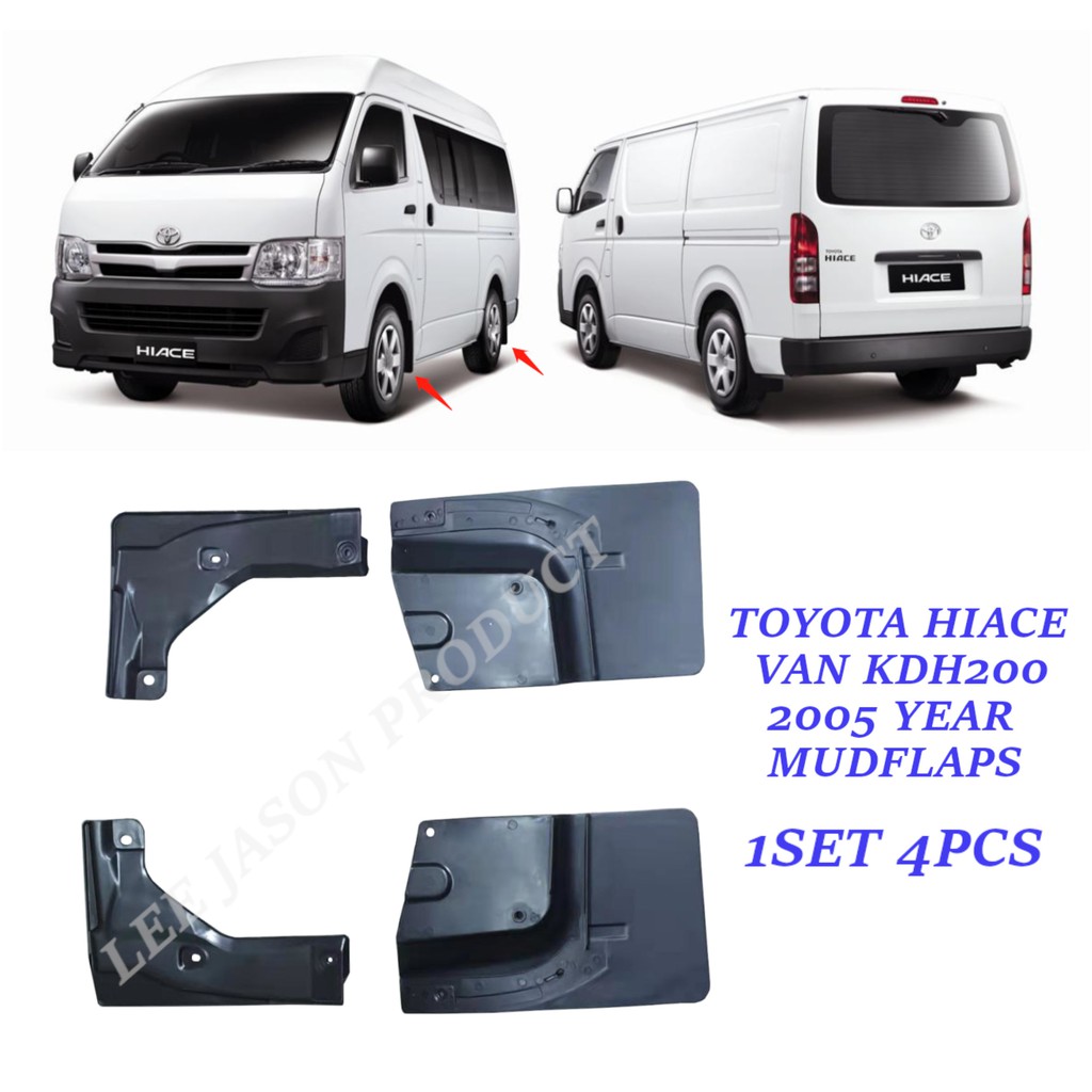 TOYOTA HIACE VAN KDH200 200YEAR MUDFLAPS MUDGUARD SET 4PCS | Shopee ...