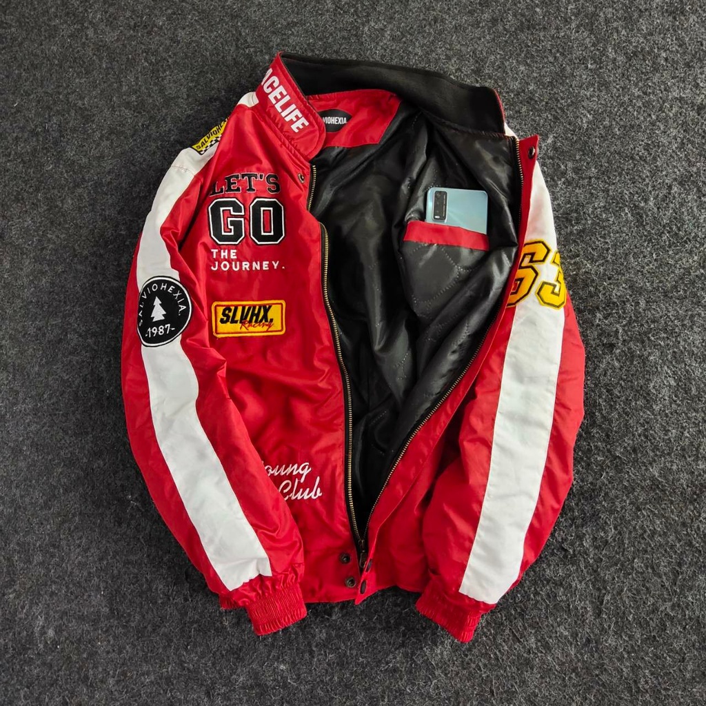 MERAH Livingspace | Nascar Jacket XFINITY Red Nascar Jacket Men Premium ...