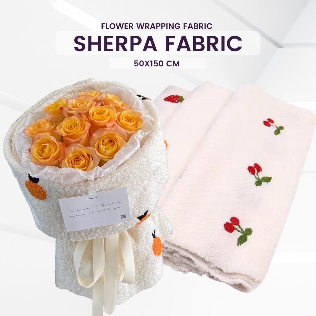 [Ready Stock] Sherpa Fabric Cutie Floral Wrapper Bouquet Wrapper ...