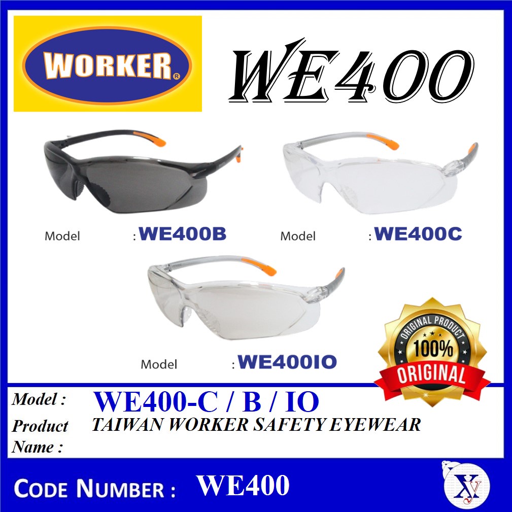 WE400- TAIWAN WORKER PREMIUM SAFETY EYEWEAR SAFETY GOGGLES WE400B ...