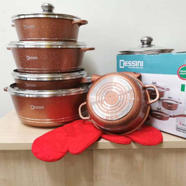 Dessini 12pcs granite cookware (ready stock in malaysia) | Shopee Malaysia