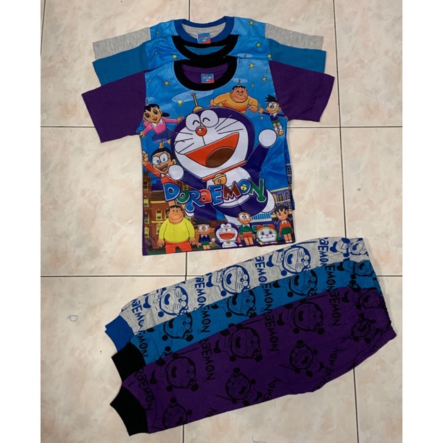 Doraemon Boy Pajamas Set Cartoon Kids | Shopee Malaysia