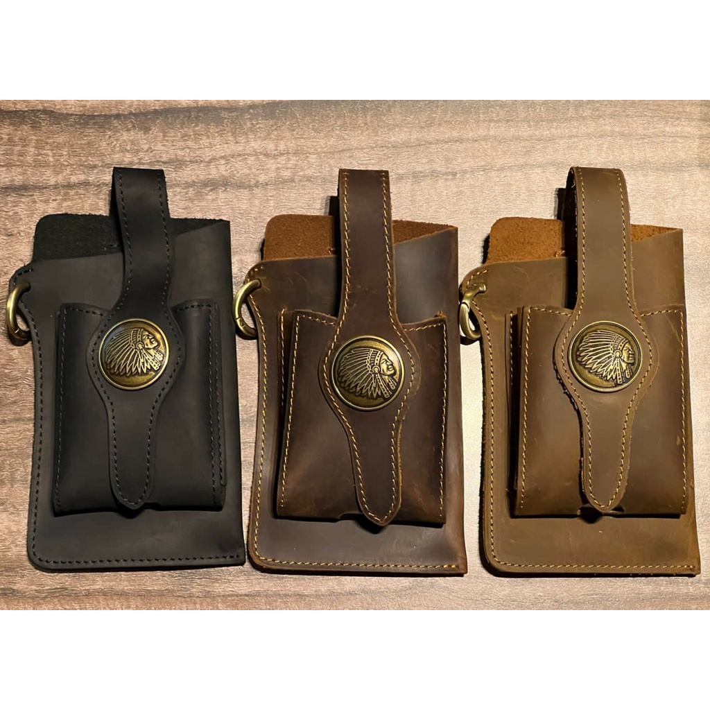 Genuine leather handphone pouch | Shopee Malaysia