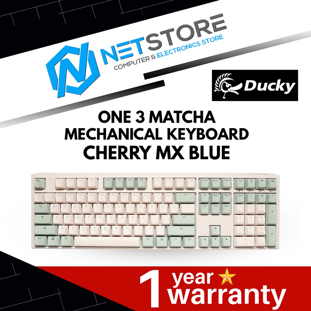 DUCKY ONE 3 MATCHA MECHANICAL KEYBOARD - CHERRY MX BLUE DKON2108 ...