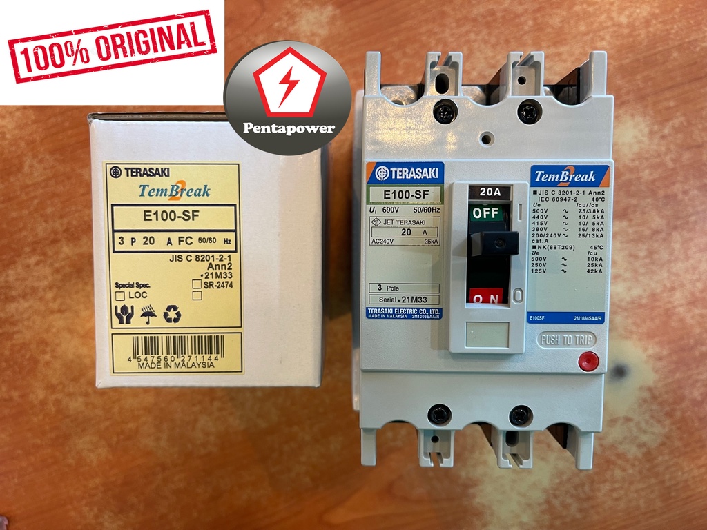 TERASAKI E100SF 20A 3P 10KA MCCB E100SF20A | Shopee Malaysia